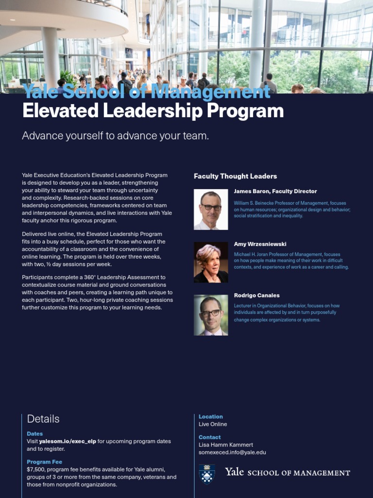 Yale Elevated Leadership Program 2page | PDF