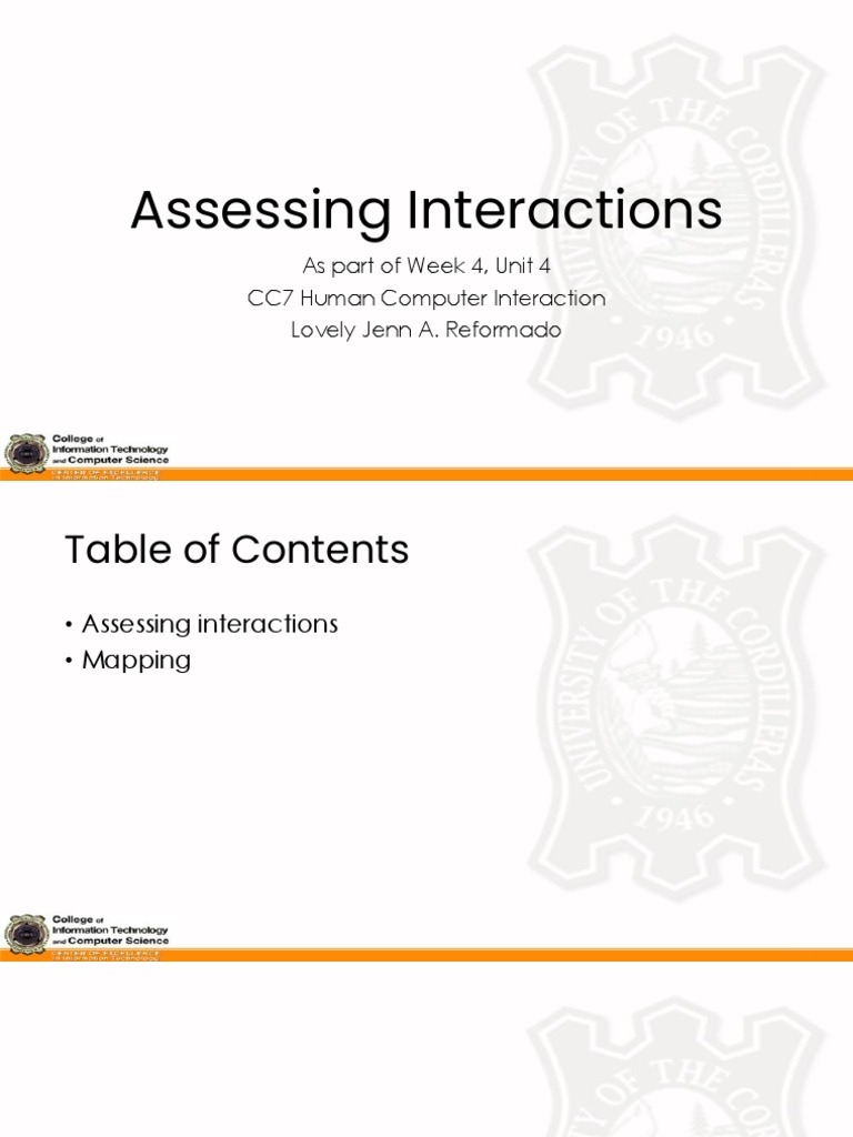 Assessing Interactions | PDF | Human–Computer Interaction | Latency (Engineering)