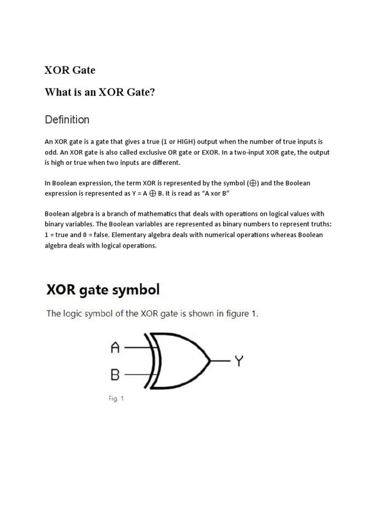 XOR Gate Definition | PDF