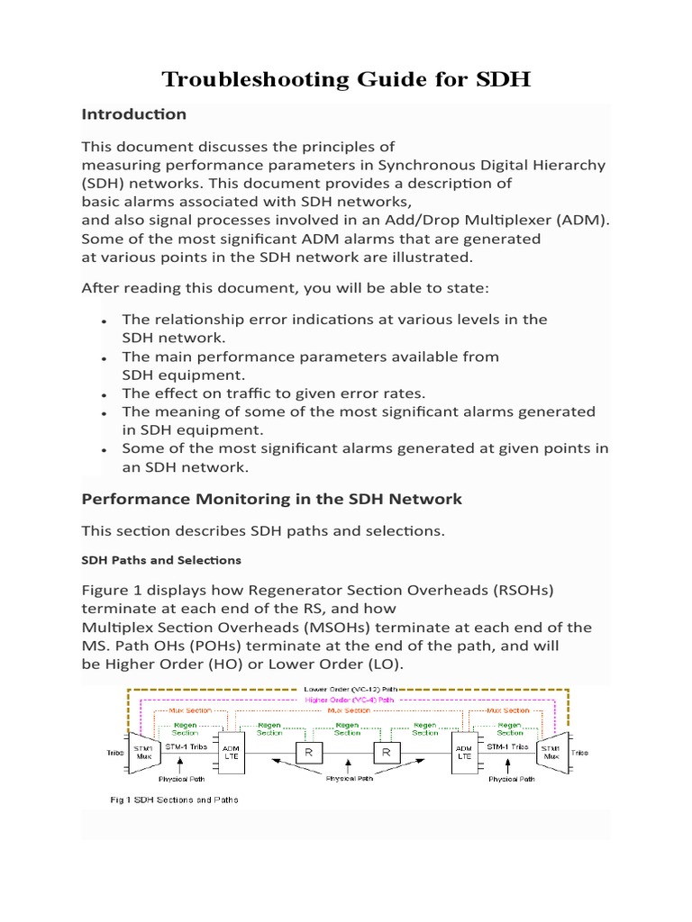 Troubleshooting Guide For SDH | PDF