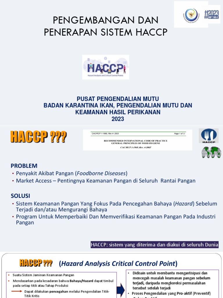 Pengembangan Dan Penerapan HACCP 2023 (TTT Dosen Poltek) | PDF