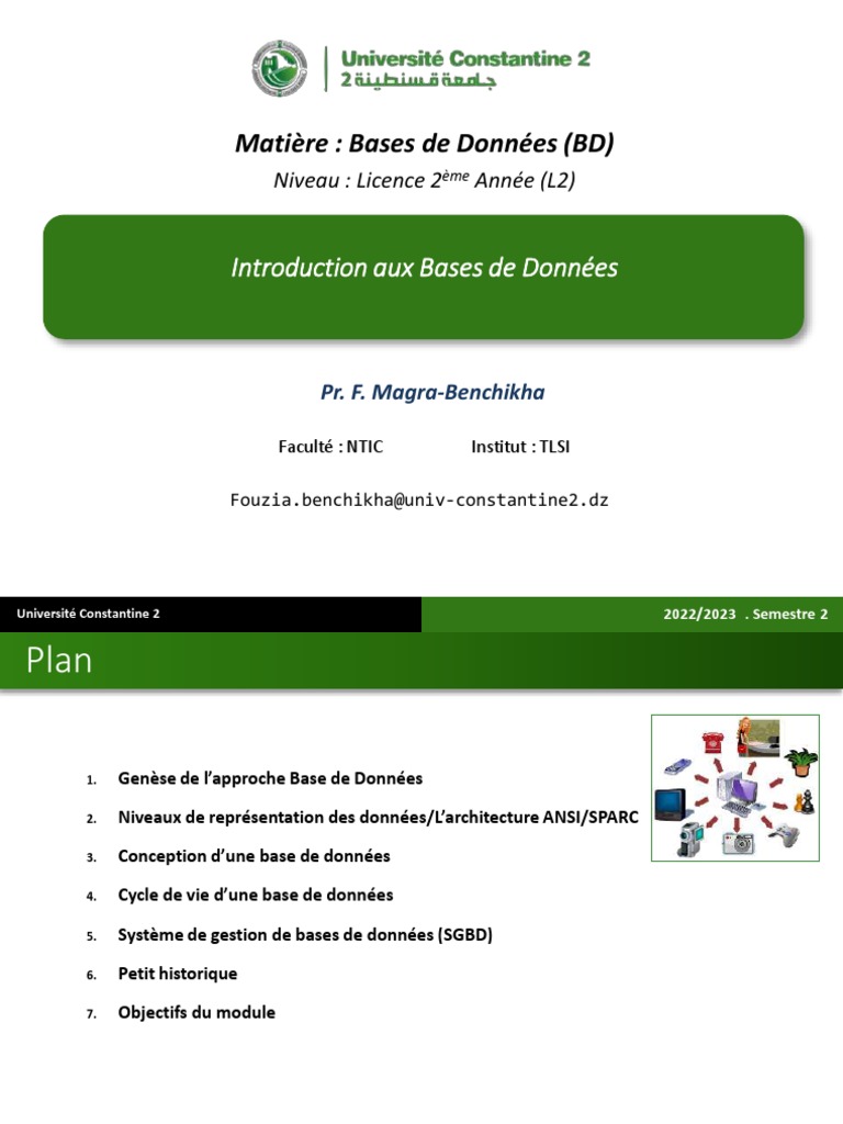 Chapitre 1-Introduction Aux Bases de Données | PDF | Bases de données | Base de données ...