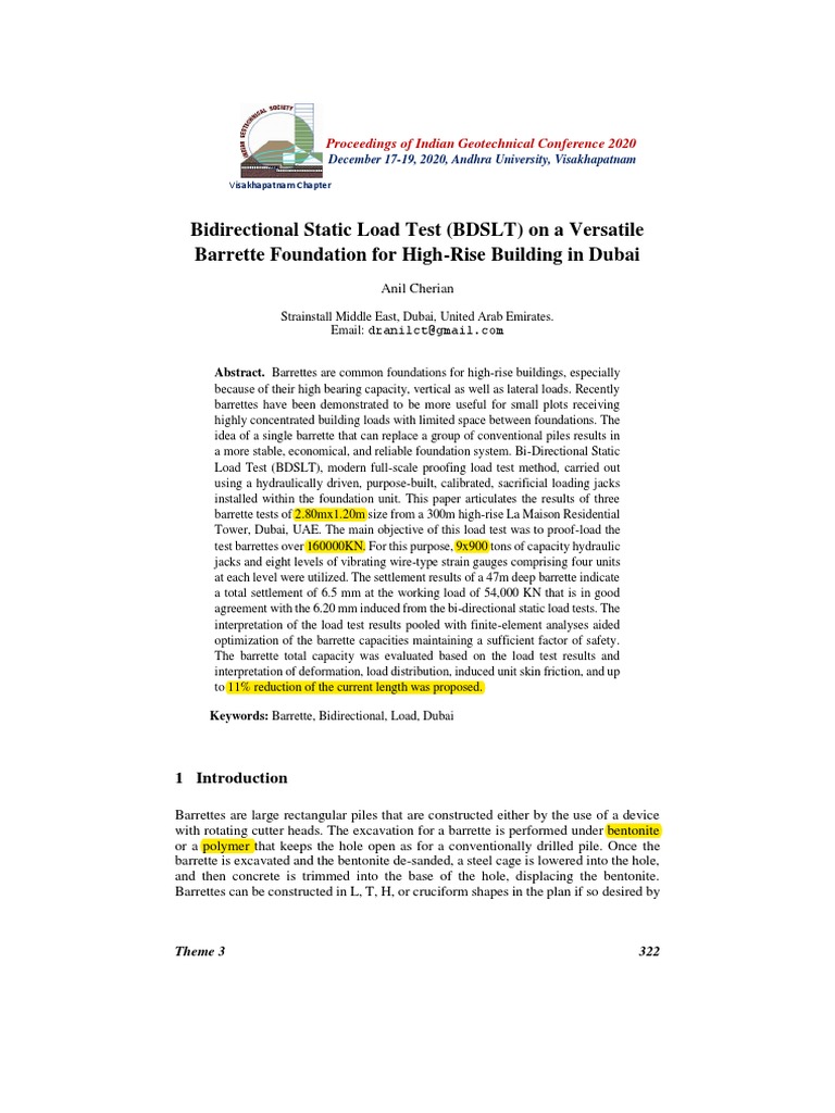 BDSLT on Barrette Foundation in Dubai | PDF