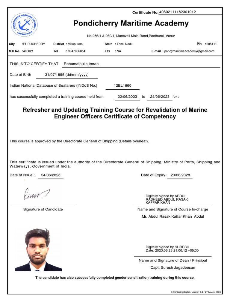 Rutc Certificate | PDF | Shipping