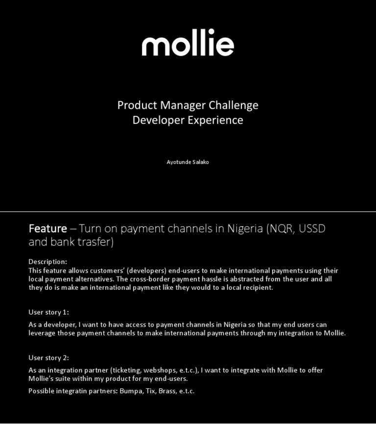 Mollie - DevX Product Manager Challenge | PDF