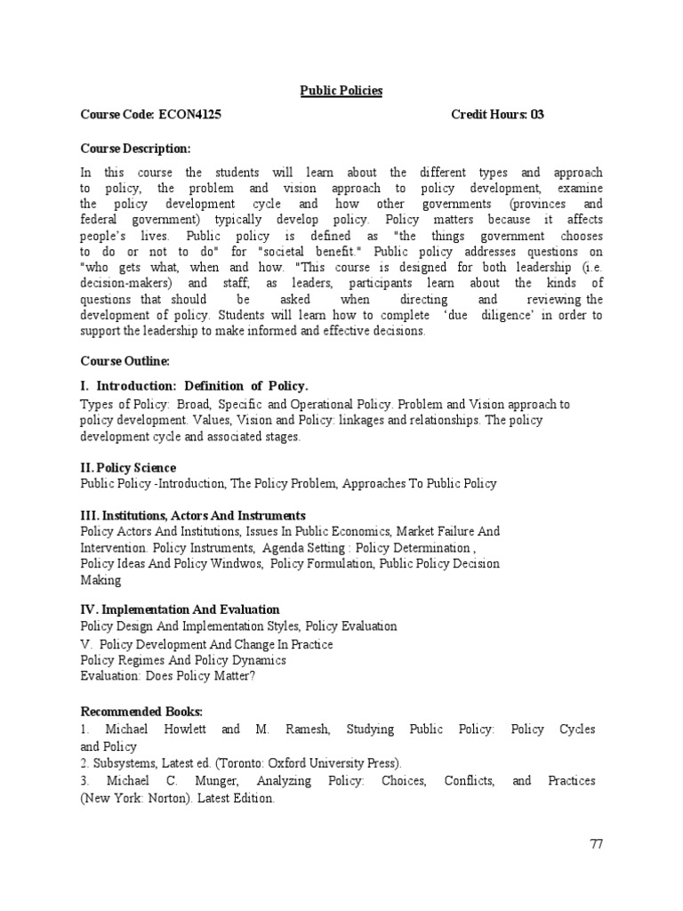 Public Policies | PDF