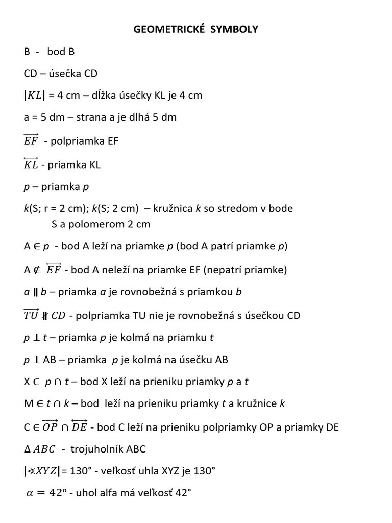Geometrické symboly | PDF