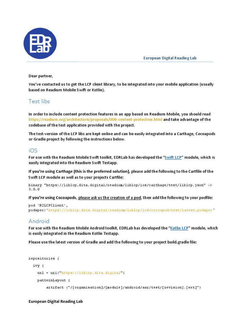 Readium LCP Client Module v11 | PDF