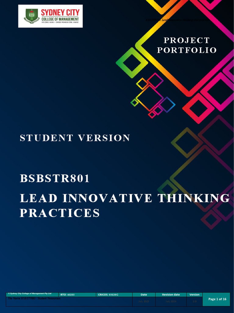 BSBSTR801 Project Portfolio | PDF
