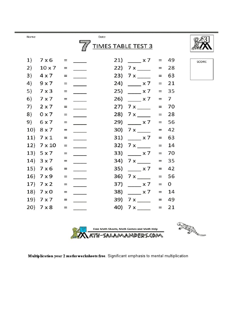 Multiplication Year 2 Maths Worksheets Free | PDF | Multiplication ...