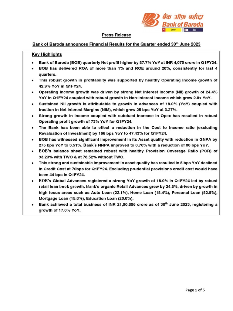 Press Release 23 | PDF | Loans | Banks