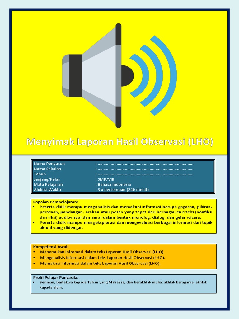 Bab 1 Modul Ajar Marbi Klas 8 Laporan Hasil Observasi | PDF