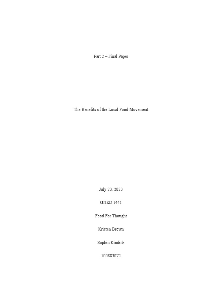 Part 2 - Final Paper | PDF