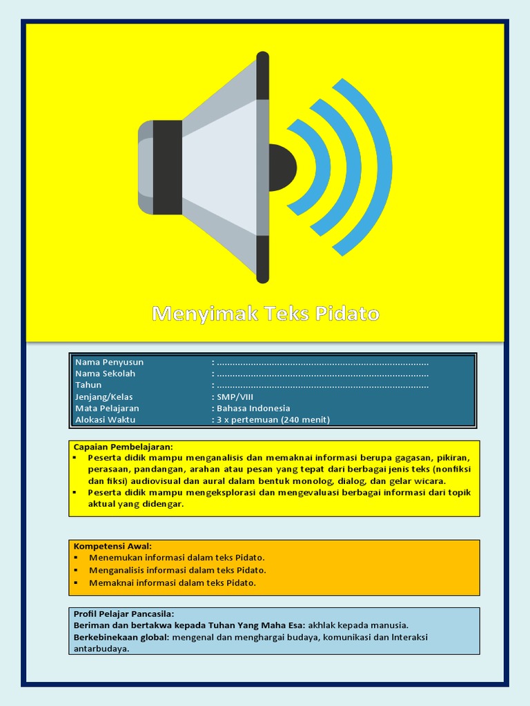 Bab 6 Modul Ajar Marbi Klas 8 Teks Pidato | PDF