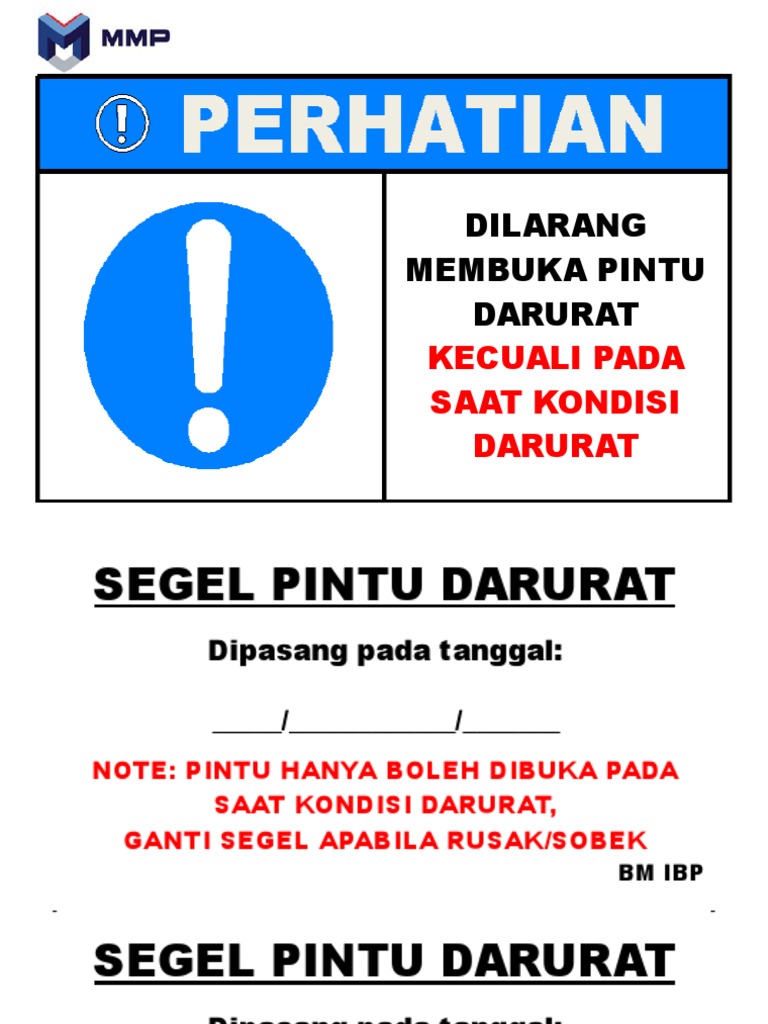 Sign Pintu Darurat | PDF