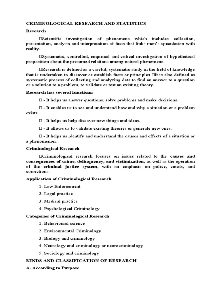 Criminological Research | PDF | Statistics | Criminology