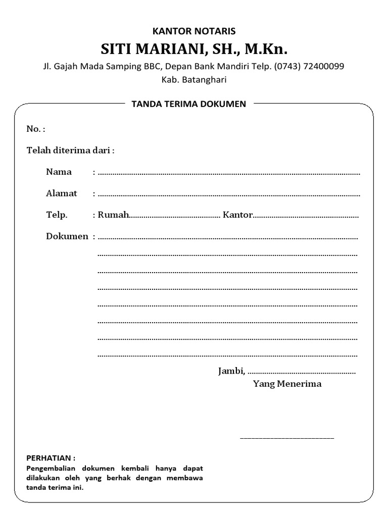Nota Kantor Notaris | PDF