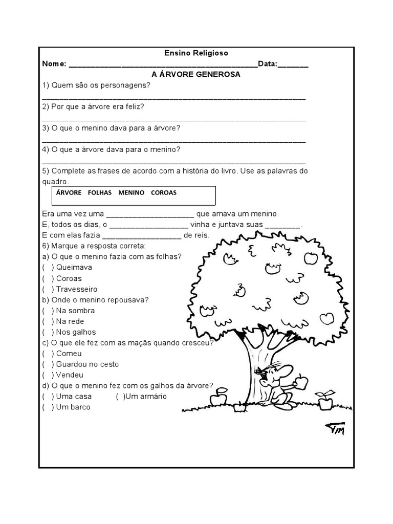 4 ano A ÁRVORE GENEROSA | PDF