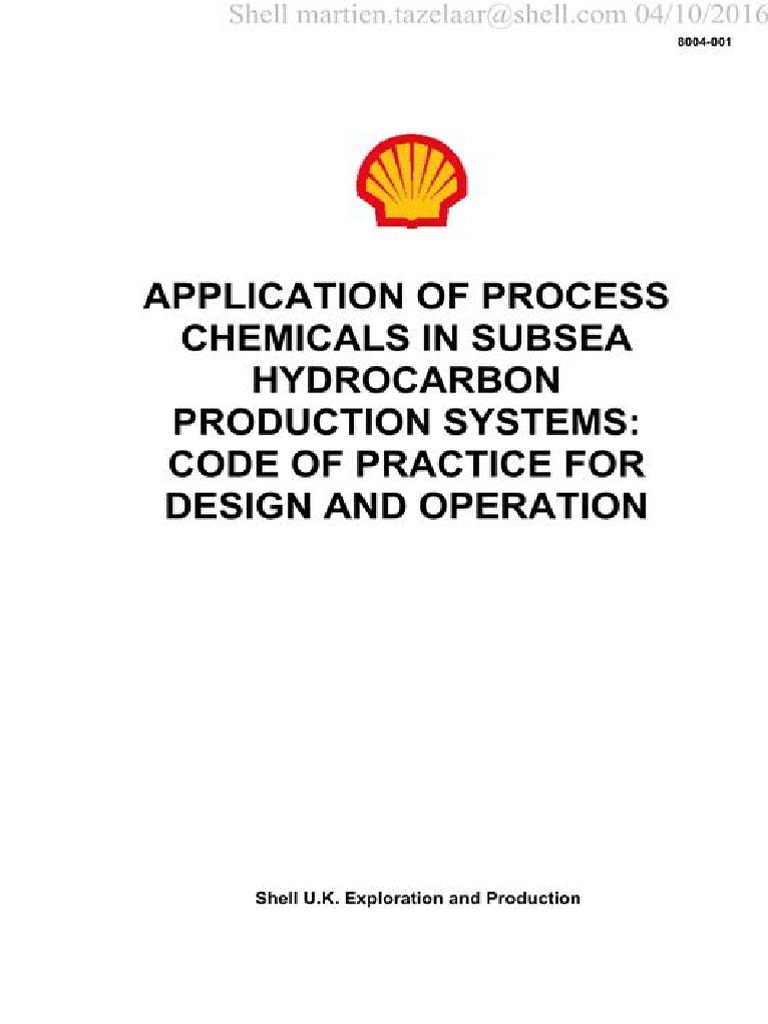 Chemicals For Subsea Hydrocarbon Production Systems | PDF