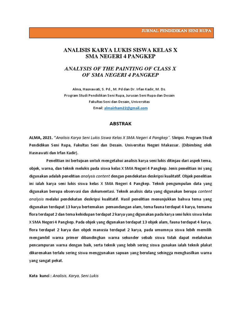 Jurnal Pendidikan Seni Rupa - Alma Irham | PDF