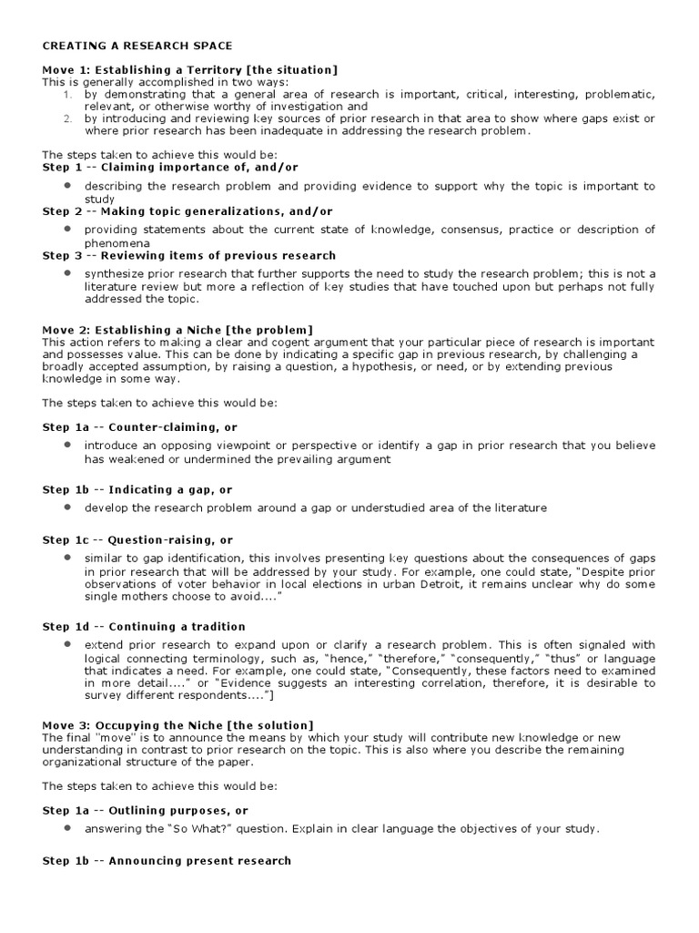Creating A Research Space | PDF