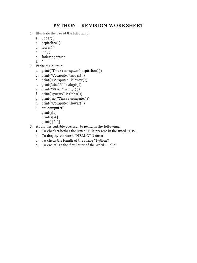 PYTHON Built in String Methods | PDF