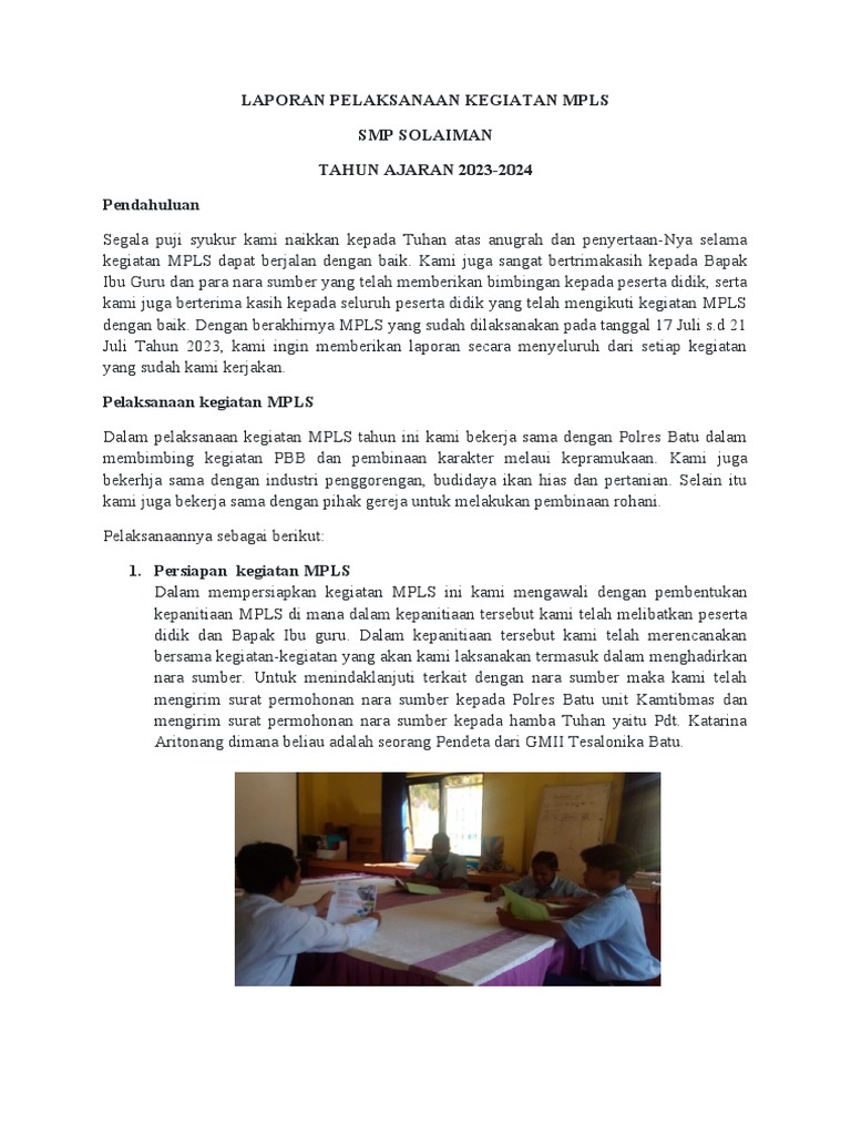 Laporan MPLS 2023 | PDF