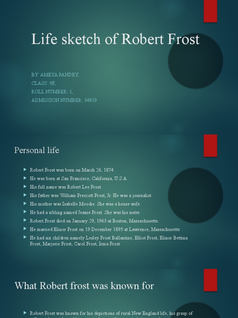 Life Sketch of Robert Frost | PDF