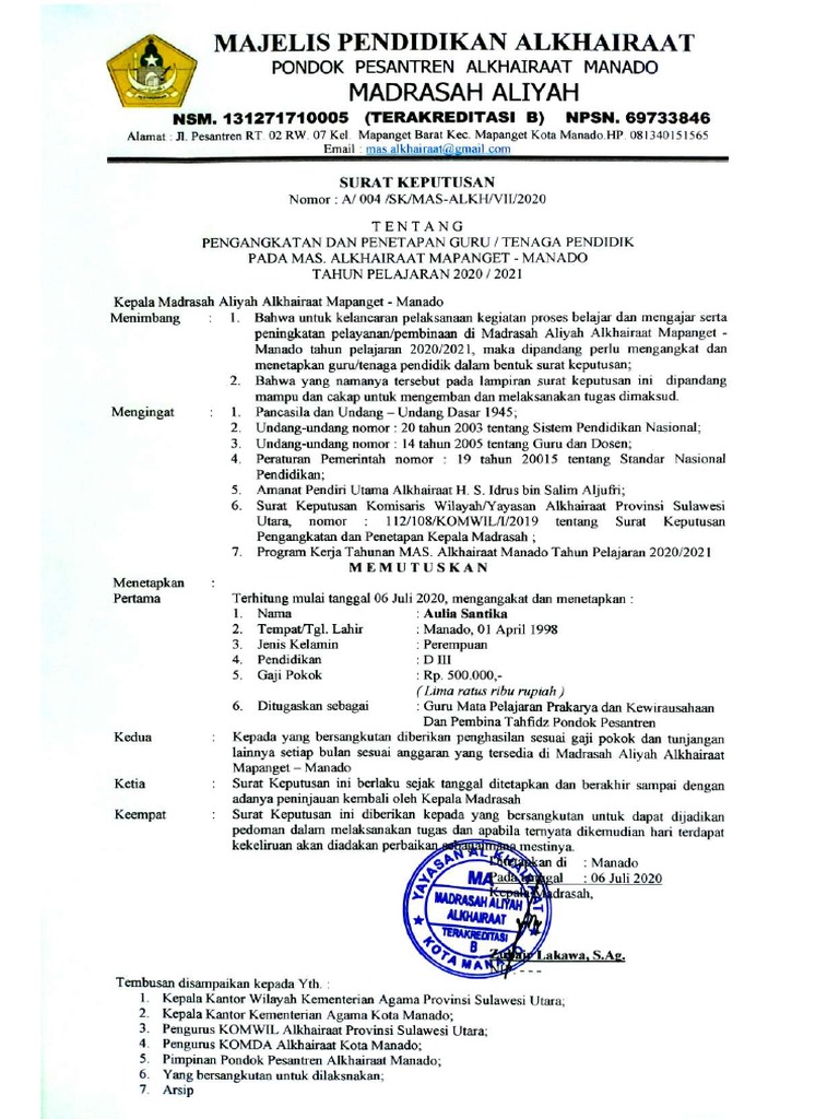 Surat Keputusan | PDF