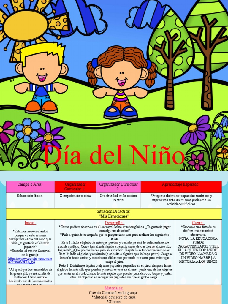 Plan Del Dia Del Niño | PDF