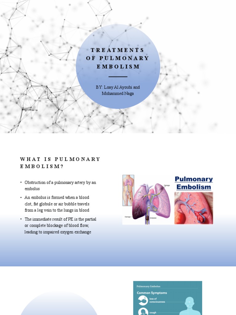 Treatments of Pulmonary Embolism | PDF
