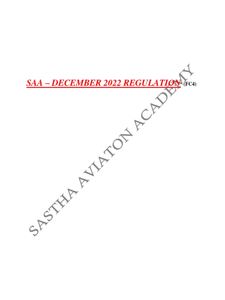 SAA-REGULATION December 2022 FC04 | PDF