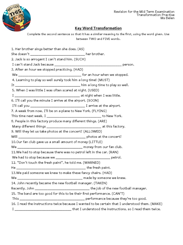 Transformation Practise | PDF