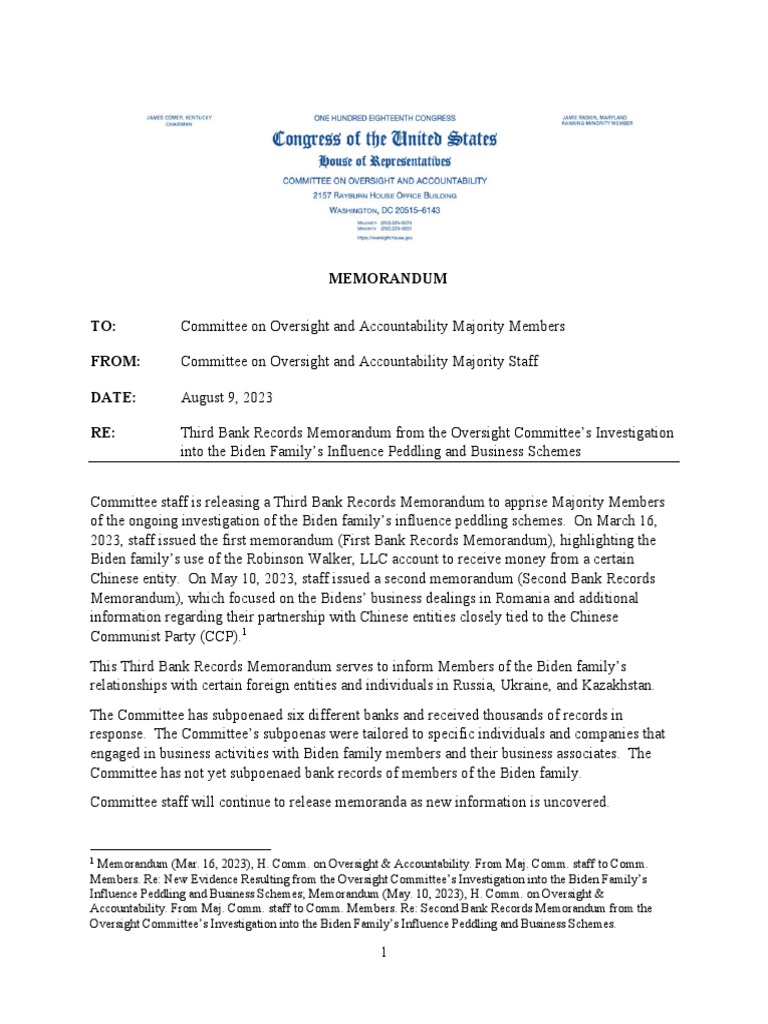 Third Bank Records Memorandum Redacted | PDF | Money Laundering