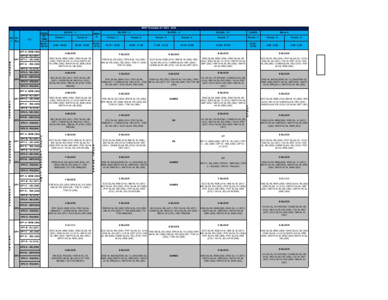 IBDP Time Table - 2023-2024 | PDF