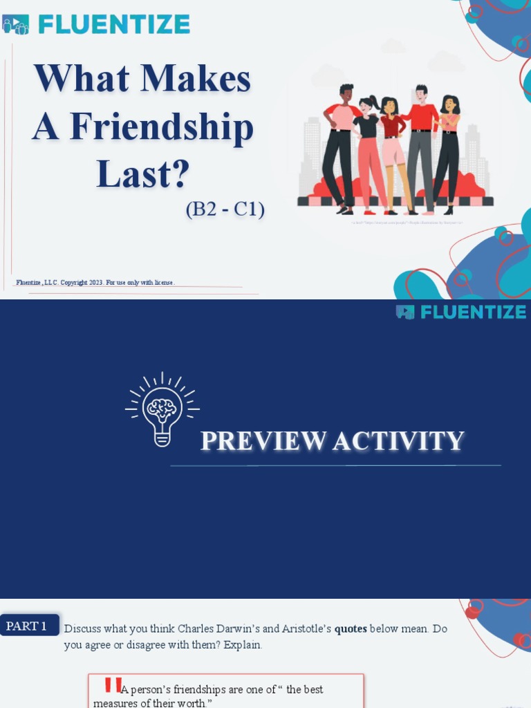 Cópia de ? What Makes A Friendship Last - (B2 - C1) | PDF | Syntax ...