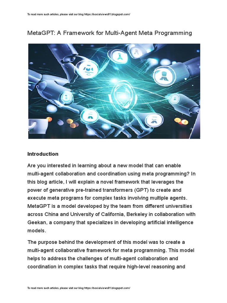 MetaGPT: Multi-Agent Framework Overview | PDF | Business | Computers