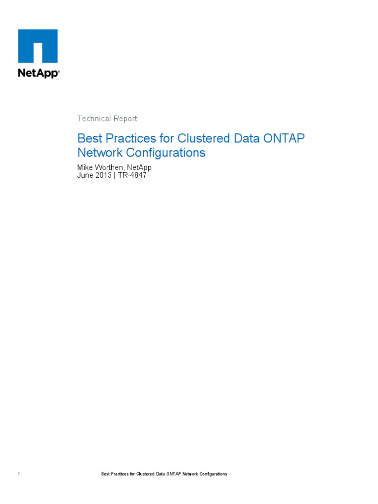 Best Practices For Clustered Data ONTAP Network Configurations-28!06!2023 | PDF