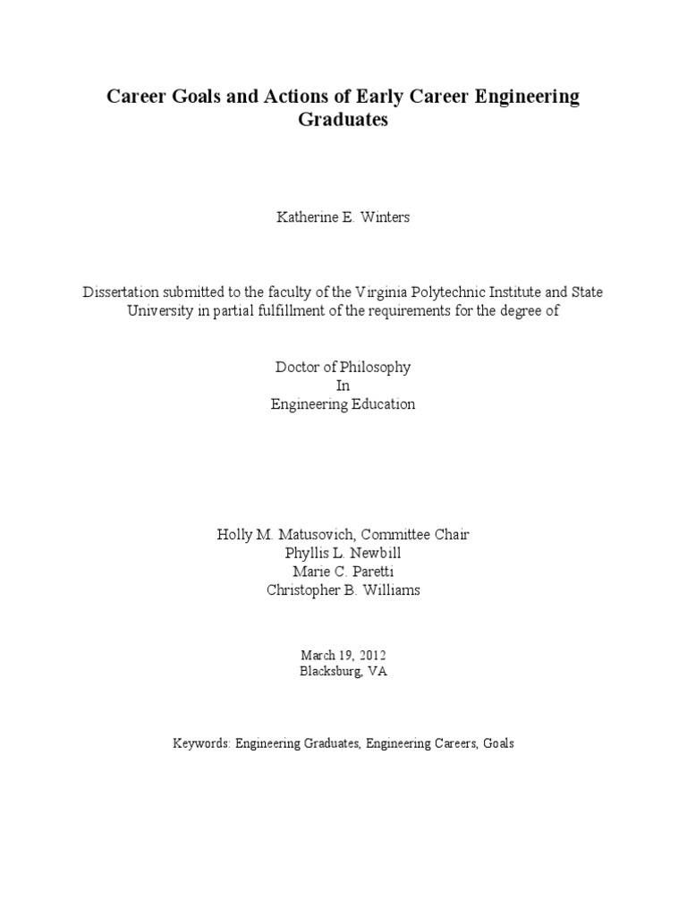 Engineering Career Goals | PDF | Self Efficacy | Goal