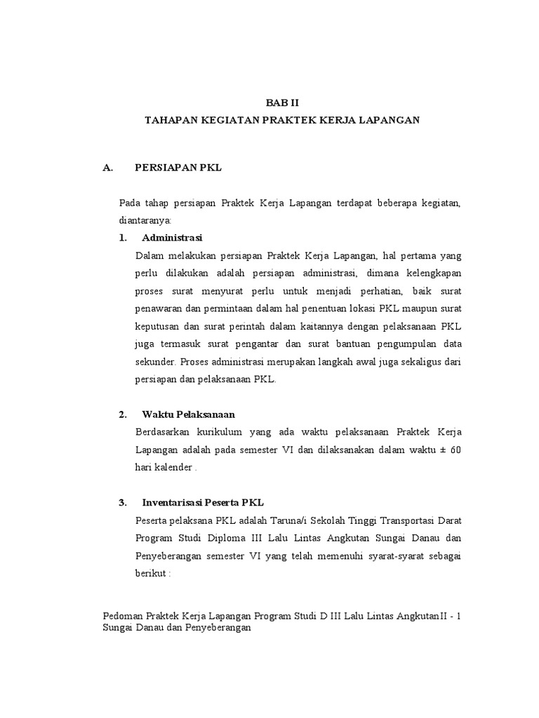 Bab Ii PKL | PDF