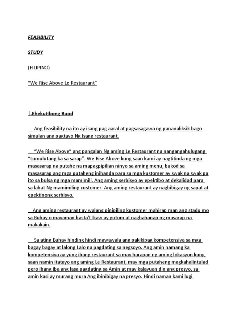 Feasibility Study | PDF