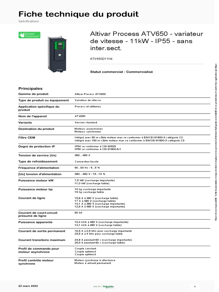 Altivar Process ATV600 - ATV650D11N4 | PDF