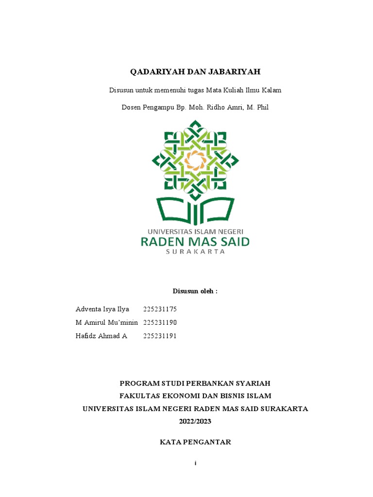 Makalah Kel 4 Jabariyah Dan Qadariyah | PDF | Filsafat | Agama ...