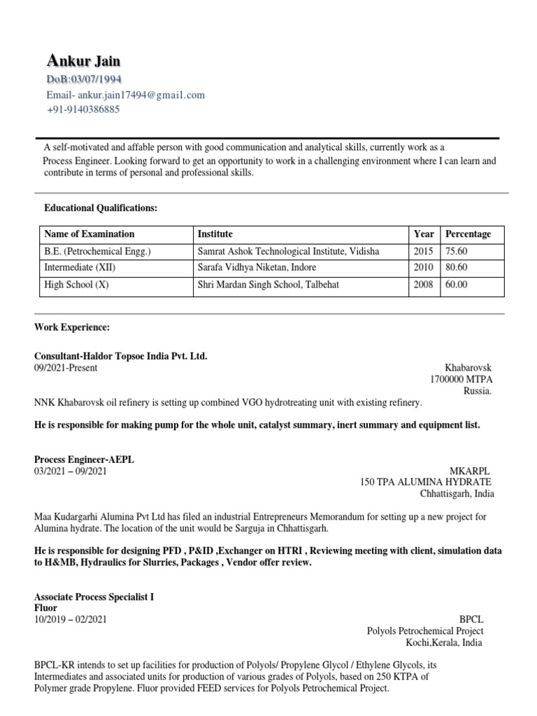 Naukri ANKURJAIN (8y 0m) | PDF