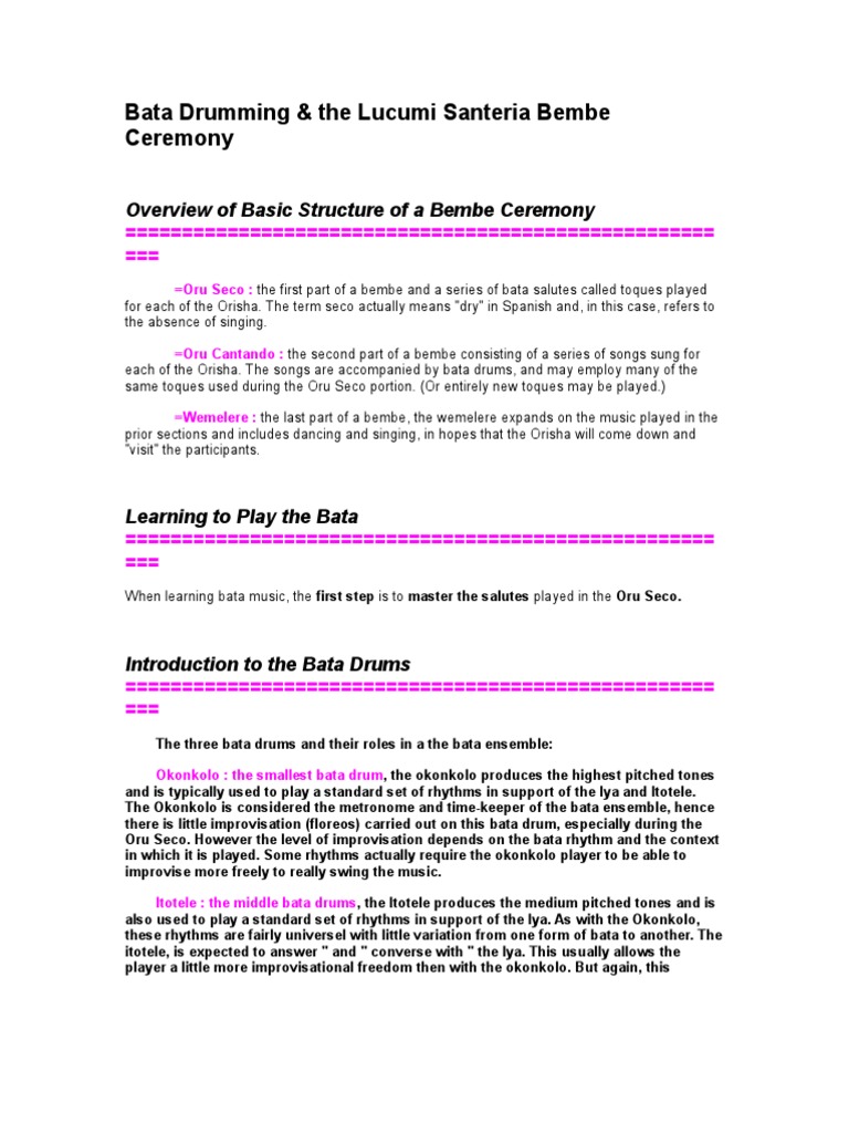 Bata Drumming Notations Discographies Glossary | PDF | Religion And ...