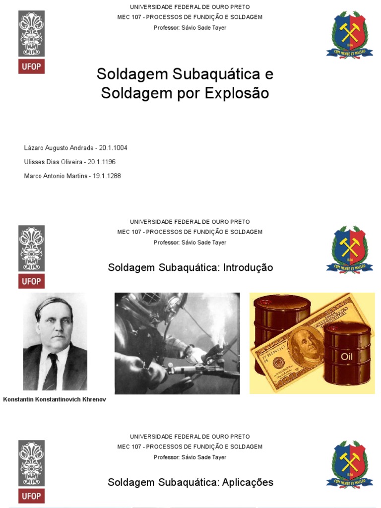 Soldagem Subaquática e por explosão | PDF