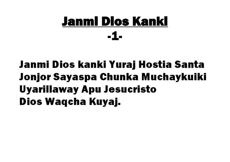 Janmi Dios Kanki 1 | PDF