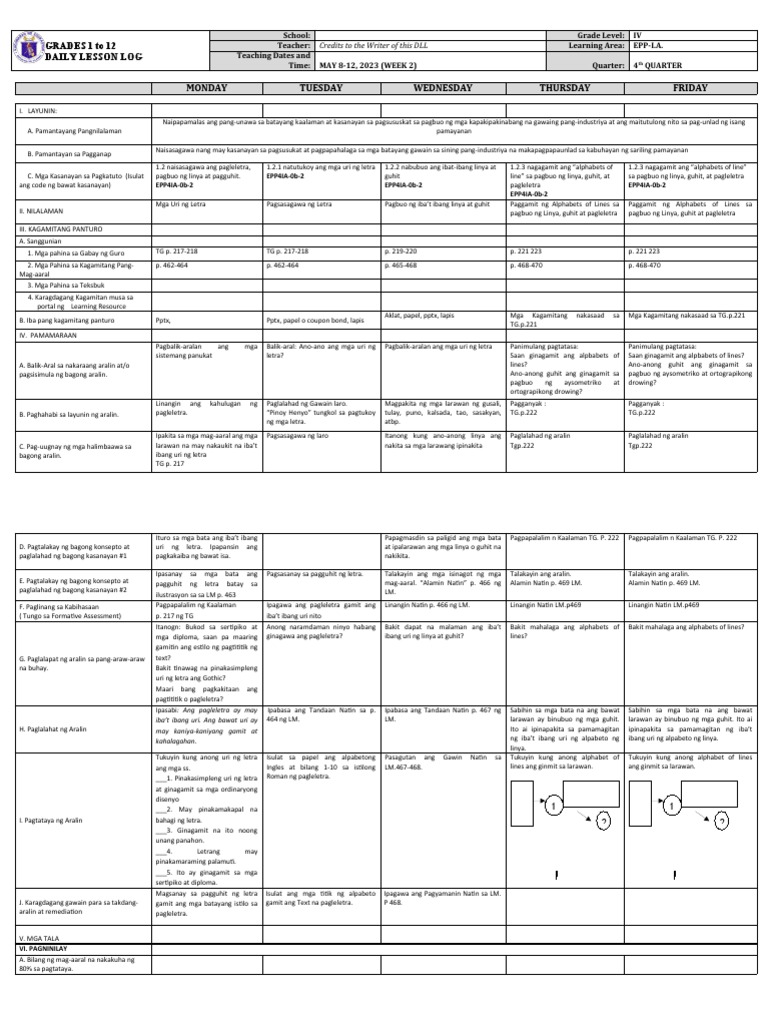 DLL - Epp 4 - Q4 - W2 | PDF