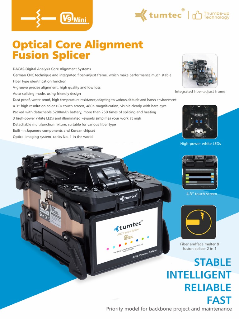 V9mini-Fusionadora de Nucleo de Fibra Optica-Tumtec | PDF