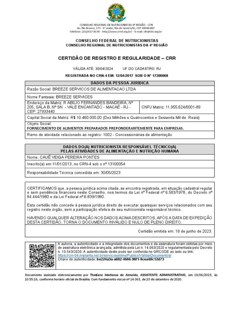 CRN - Responsável Técnico | PDF